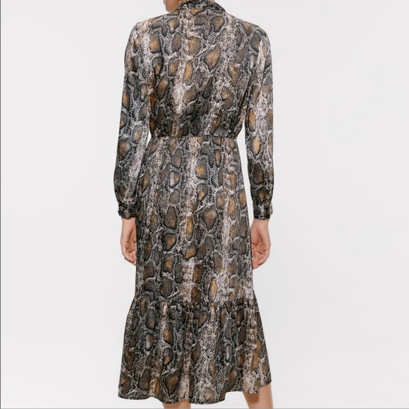 Zara | Dresses | Zara Snake Print Midi Dress | Poshmark